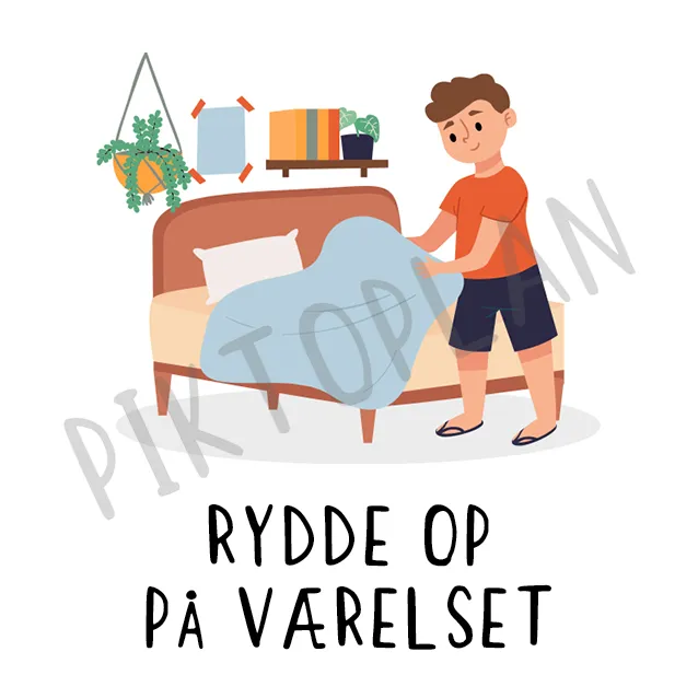 Piktogram - Rydde op på værelset (Barn) – Piktoplan