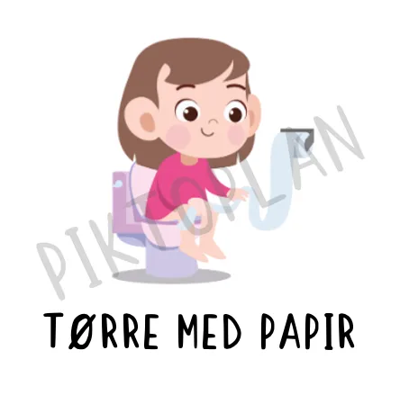 Piktogram - Tørre med papir (Pige) – Piktoplan