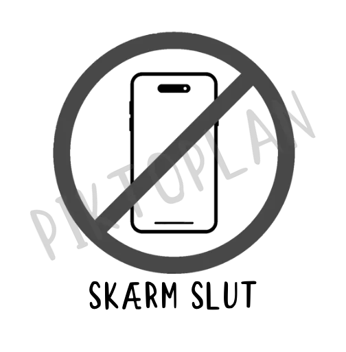 Piktogram - Skærm slut (mobil) – Piktoplan
