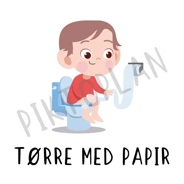 Piktogram - Tørre med papir (Dreng) – Piktoplan